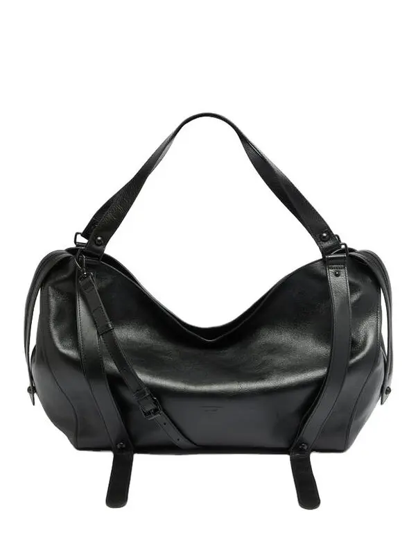DIESEL® Leather D-one Top-handle Bag - Black
