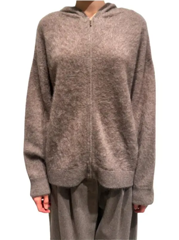 Max Mara Long-sleeved Hooded Knitwear - Brown