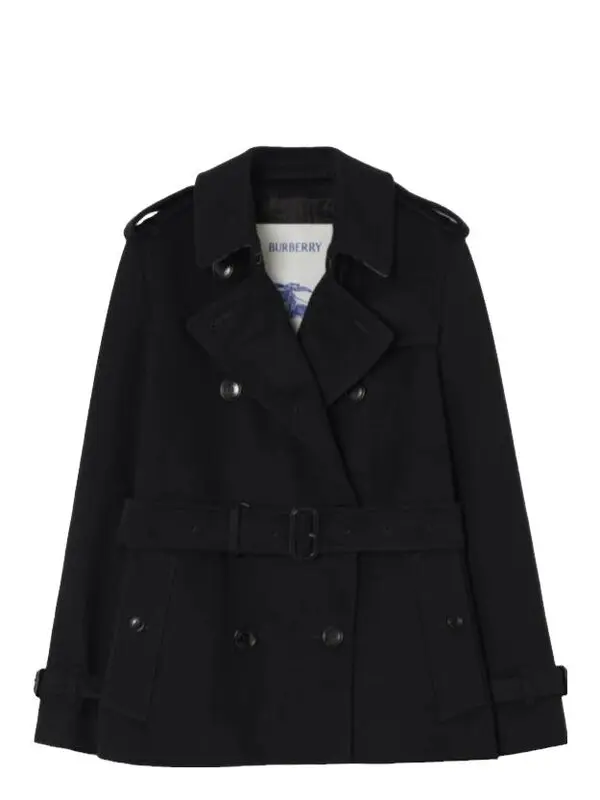 Burberry Cashmere Kensington Trench Jacket - Black