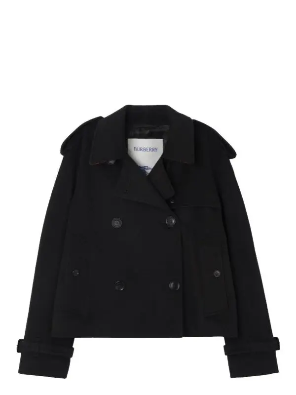 Burberry Cashmere Mayfair Trench Jacket - Black