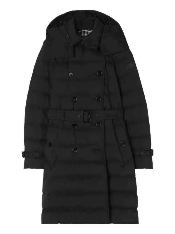 Burberry Mid-length Nylon Audley Puffer Coat - Black