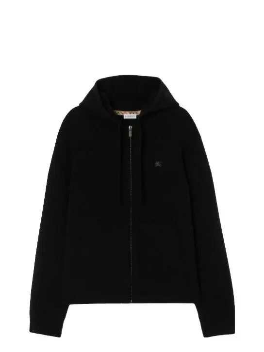Burberry Cashmere Blend Zip Hoodie - Black