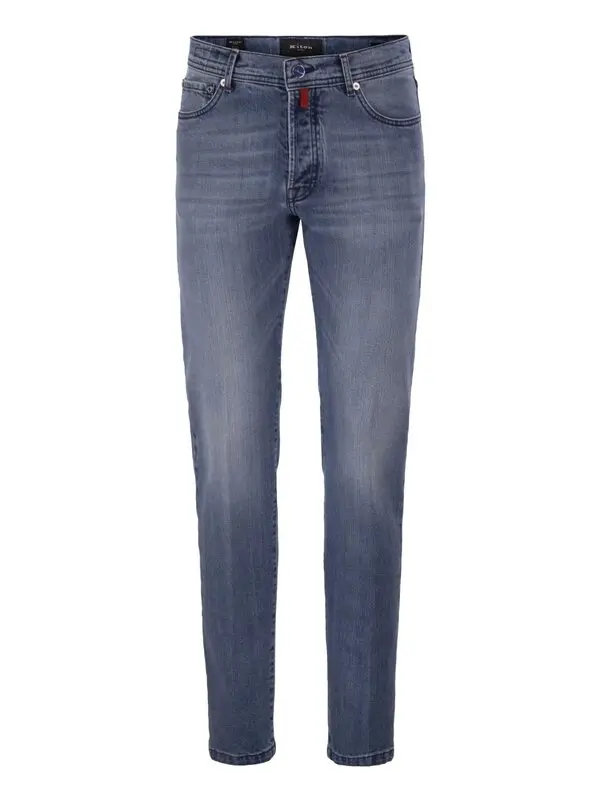 Kiton Five-pocket Stretch Denim Jeans - Blue