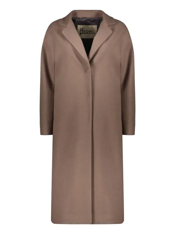 Herno Lapel-collar Button-up Coat - Brown