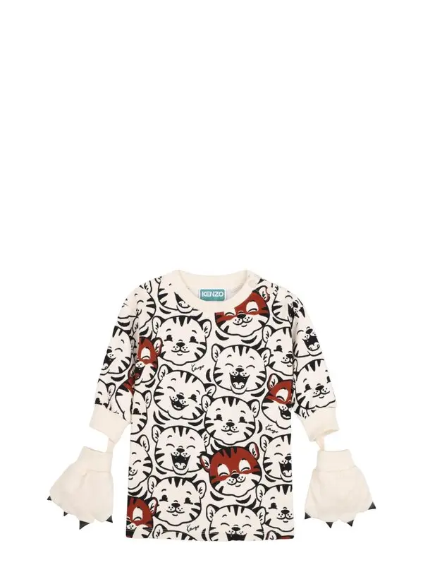 Kenzo Tiger-print Long-sleeve Dress - No