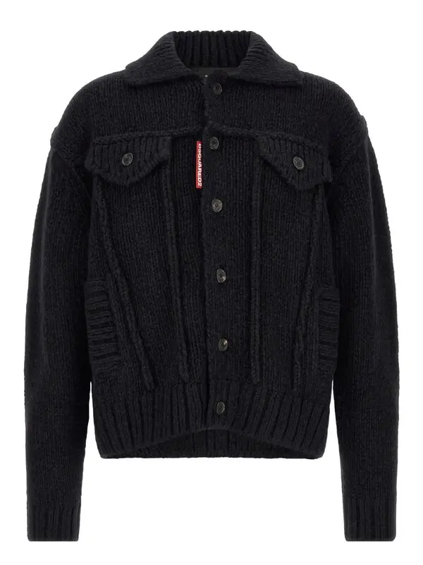 Dsquared2 Logo Patch Cardigan - Blue