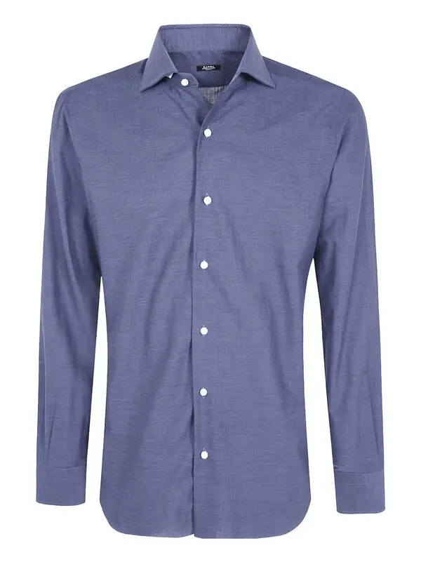 BARBA NAPOLI Chevron Classic Shirt - Blue