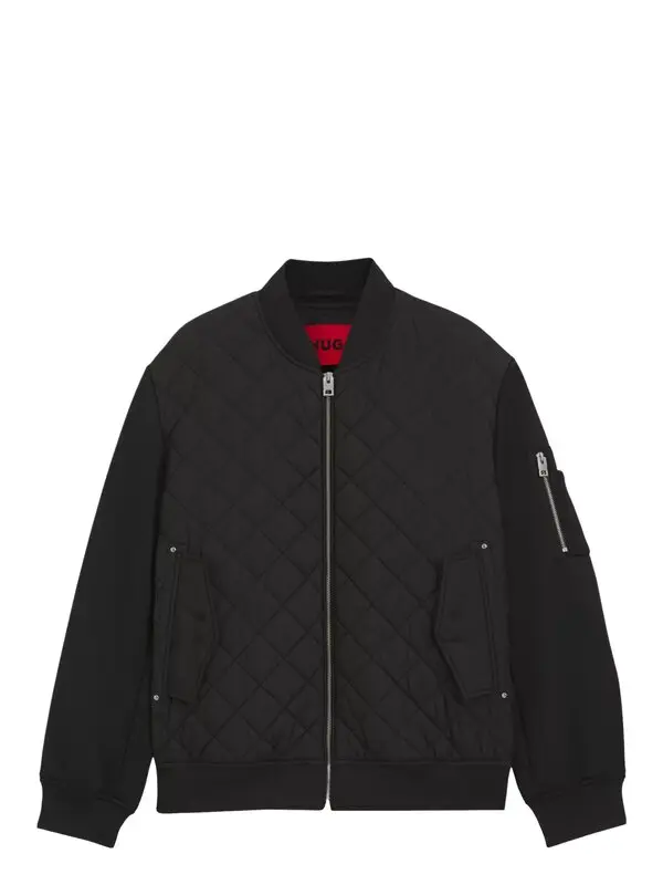 Hugo Boss Water-repellent Jacket In Mixed Materials - Black