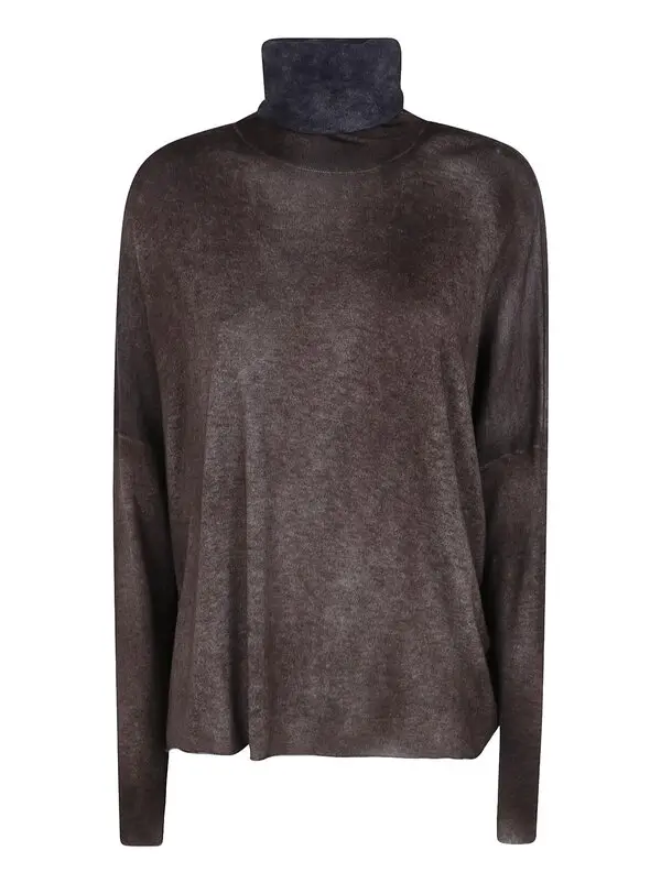 Avant Toi Drop-shoulder Roll-neck Pullover - Black