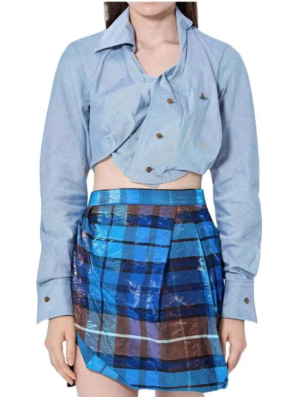 VIVIENNE WESTWOOD Cropped Drunken Shirt - Blue
