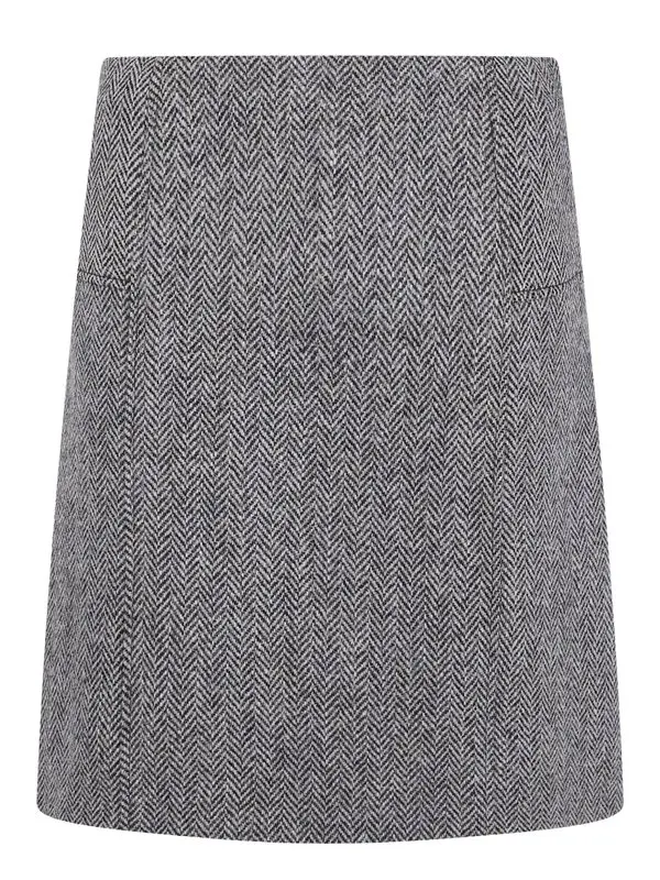 Paul Smith A-line Herringbone Skirt - Gray