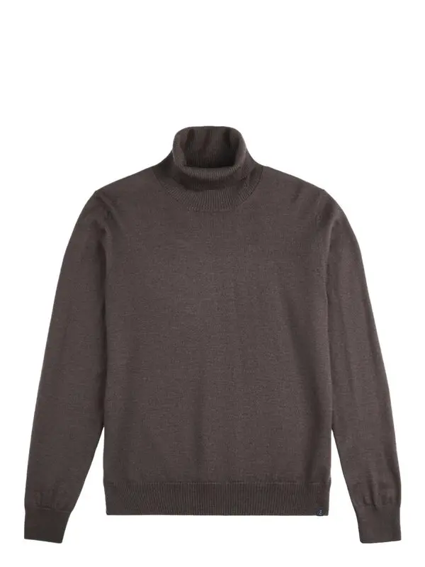 FAY Extrafine Merinos Wool Turtleneck Sweater - Brown
