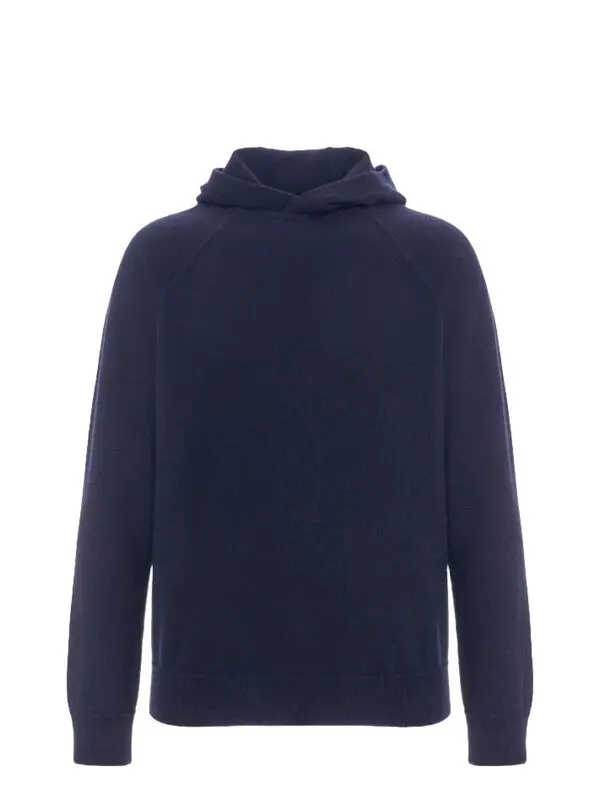 Malo Cashmere Raglan Hooded Sweatshirt - Blue
