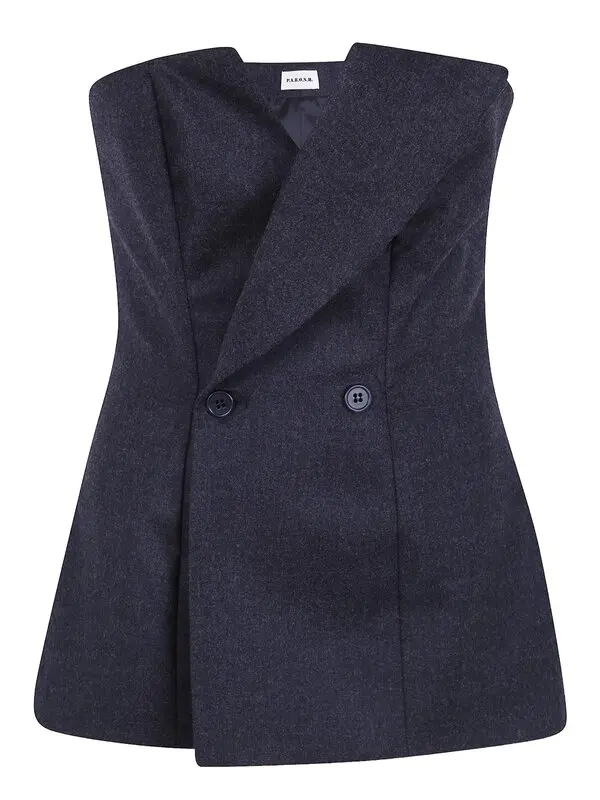 P.a.r.o.s.h Button-detail Strapless Top - Black
