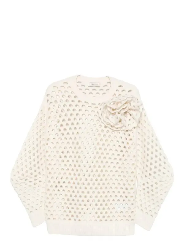 Blumarine Crew-neck Knit Top - White