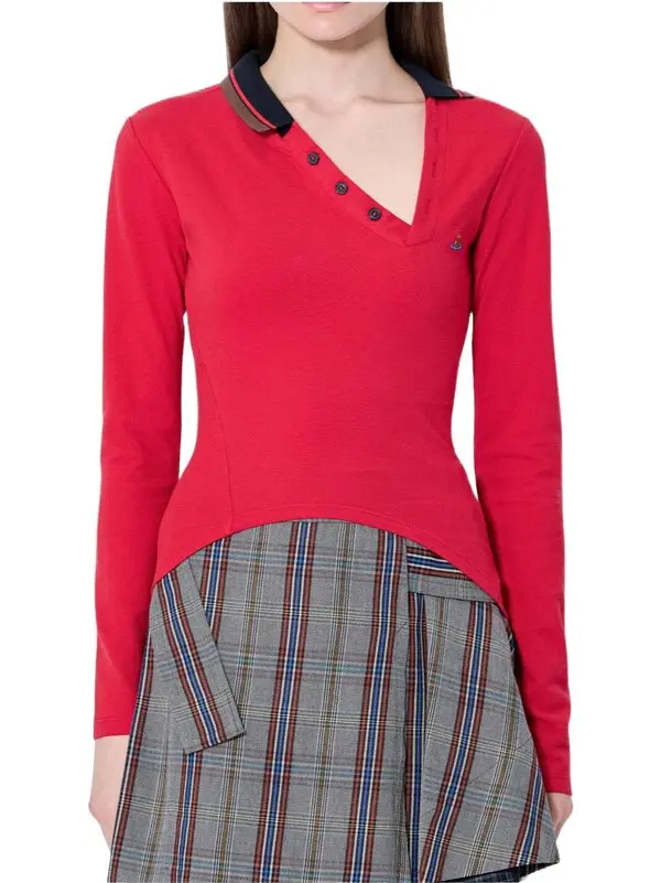VIVIENNE WESTWOOD Long-sleeve Polo Shirt - Red