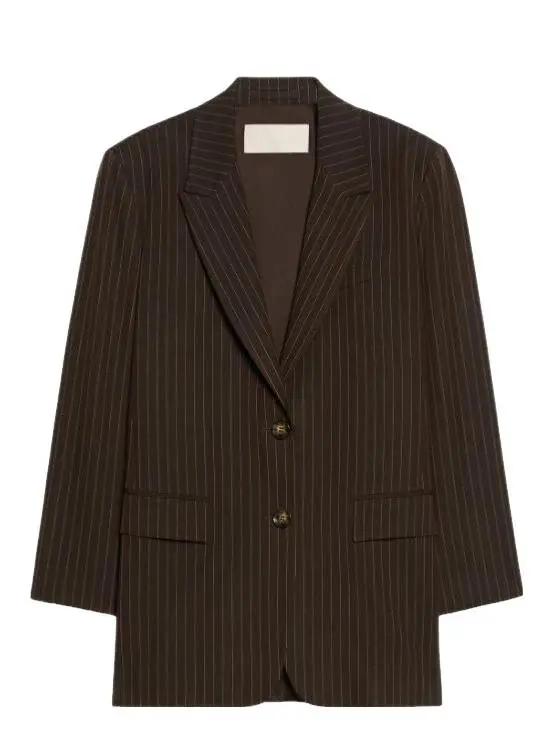 IBLUES Straight-cut Striped Blazer - Brown
