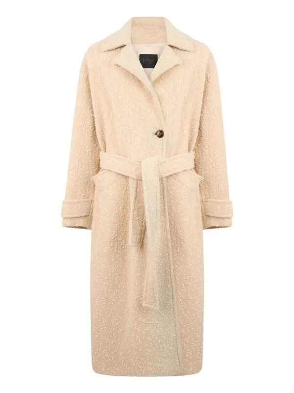 Herno Belted Textured Coat - Cream