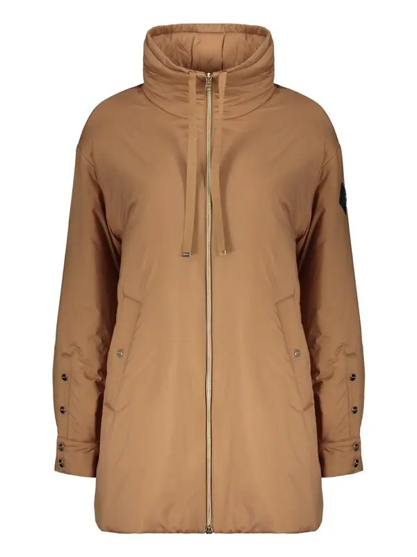 Herno Casual Jacket With A Hood And Stand Collar - Beige