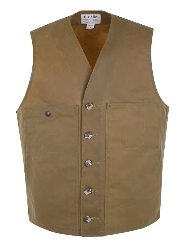 Filson Single-breasted Casual Waistcoat - Dark Tan