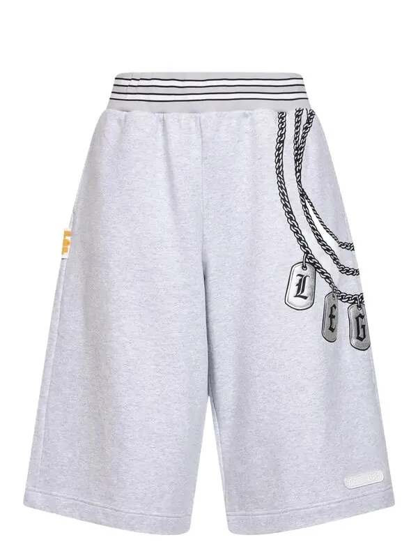 PDFCHANNEL Pdf Chain Print Shorts - Light Gray
