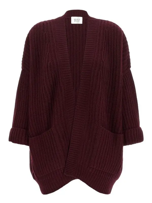 BE YOU Three-quarter Sleeve Cardigan - Bordeaux