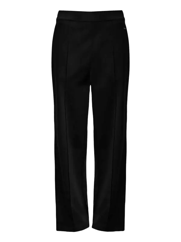 Calvin Klein Logo-plaque Wide-leg Trousers - Black