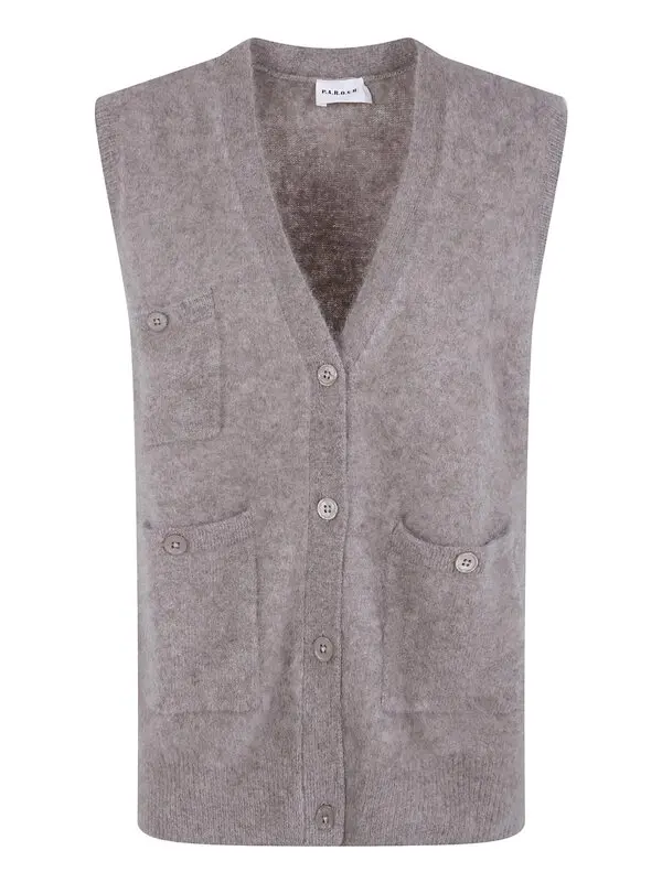 P.a.r.o.s.h Button-front Knit Vest - Gray
