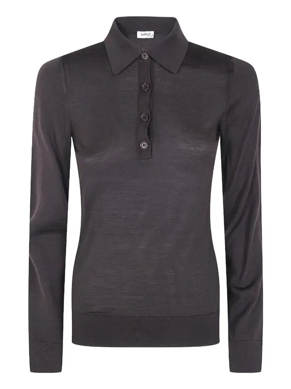 MRZ Long Sleeves Polo Neck Sweater - Mocha