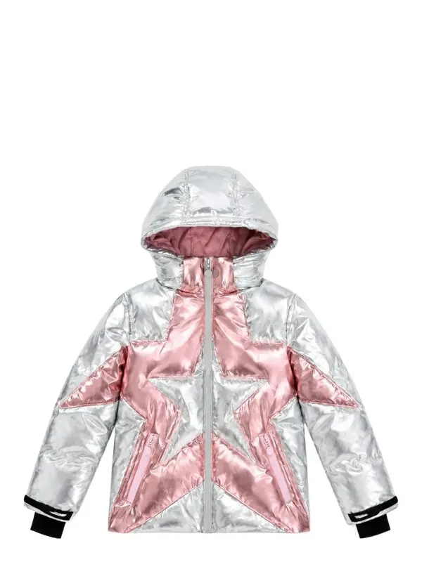 Stella McCartney Metallic Star Long-sleeve Puffer Jacket - Pink