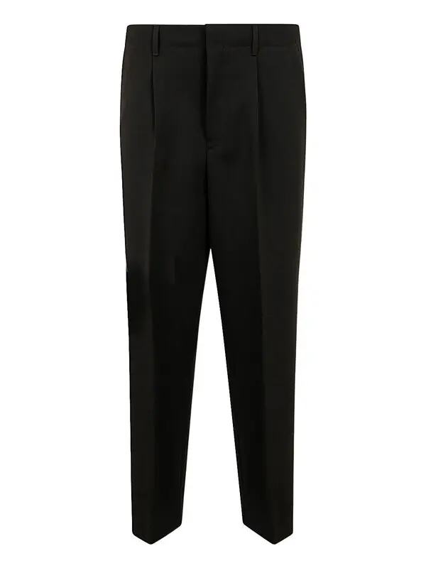 Zegna Pleat Detailed Tapered Pants - Black