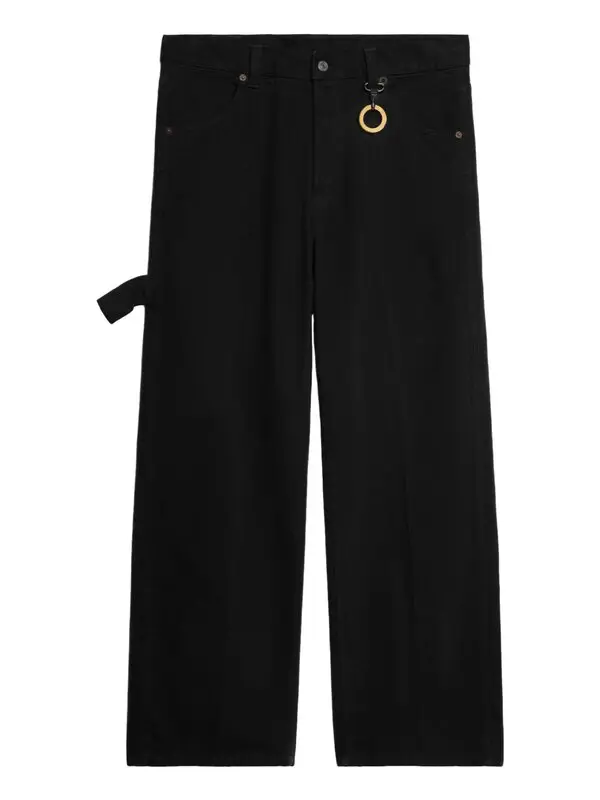 Celine Wide Leg Jeans 001 In Heavy Cotton Twill - Black