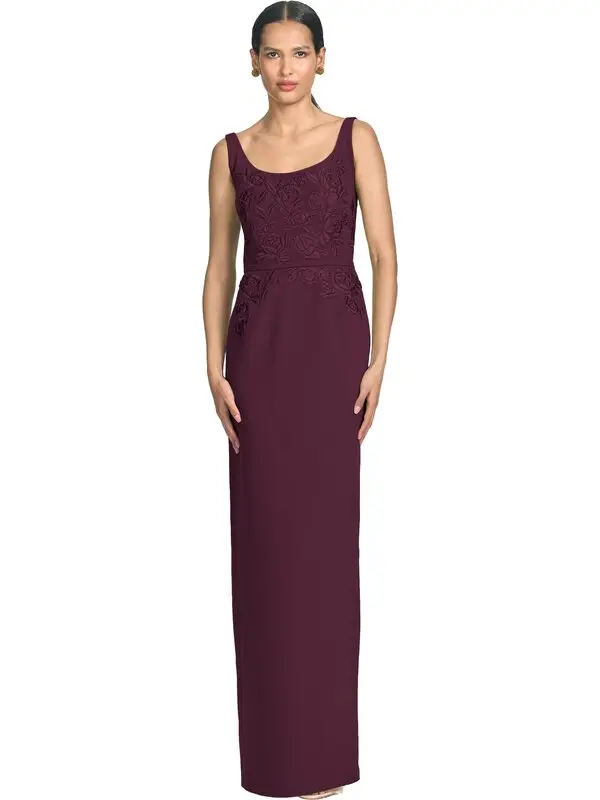 Sachin & Babi Lana Column Gown - Malbec