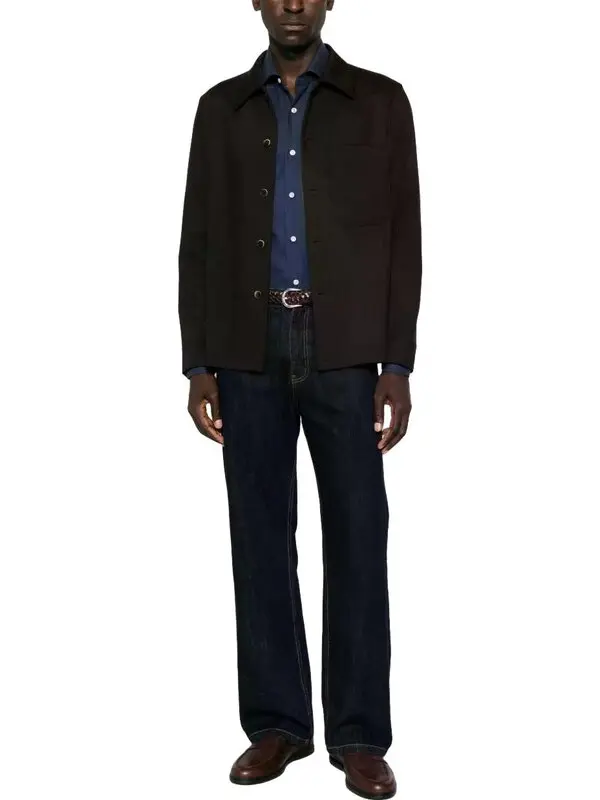 BARBA NAPOLI Spread-collar Button-up Shirt - Blue