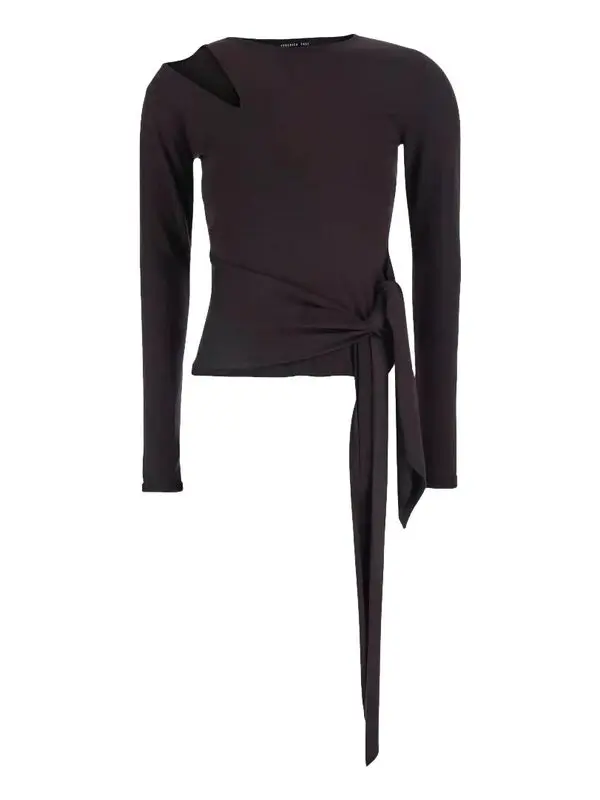 Federica Tosi Cut-out Wrap-tie Sweatshirt - Brown