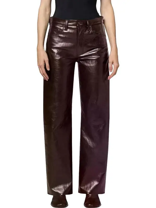 AGOLDE Arched-silhouette Wide-leg Trousers - Brown