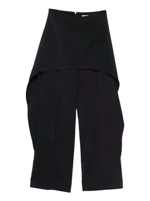 Christian Wijnants Layered Draped-detail Trousers - Blue