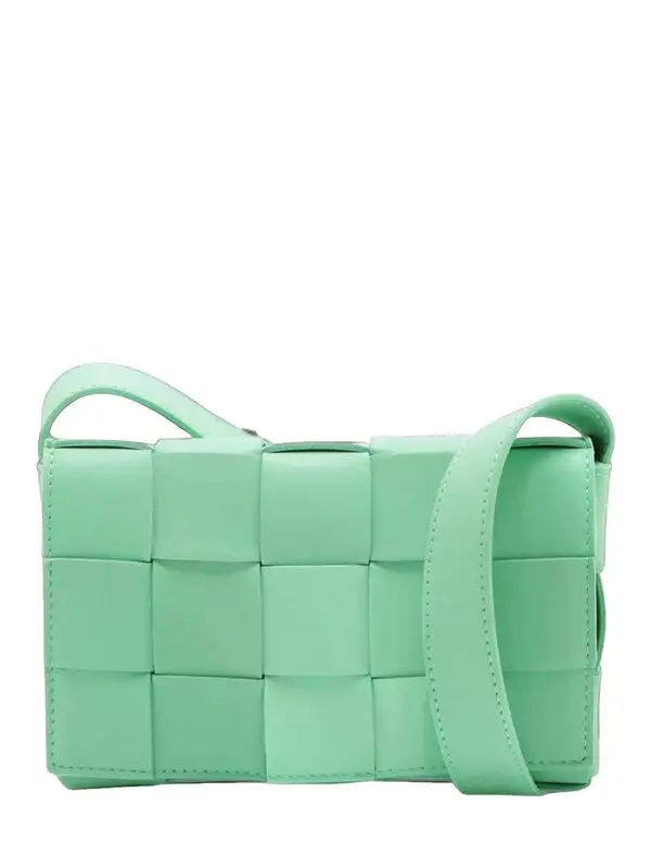 Bottega Veneta Nappa Intrecciato Cassette Cross Body Bag - Green