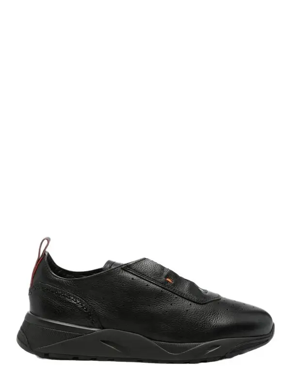 Santoni Innova Leather Sneakers - Black