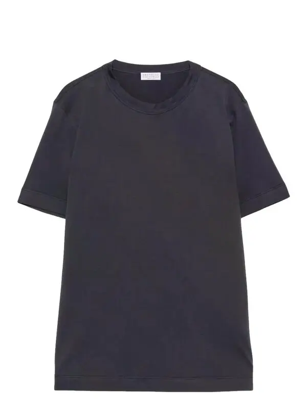Brunello Cucinelli Monili-trim Crewneck T-shirt - Grey