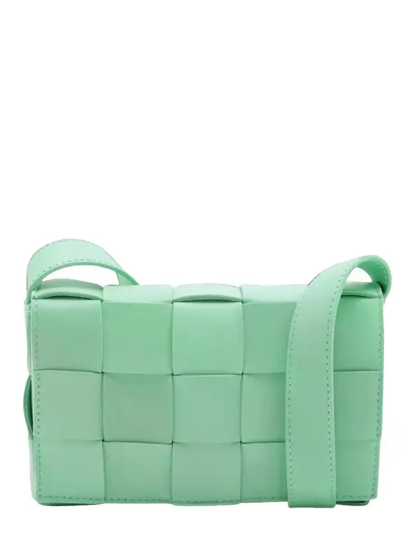 Bottega Veneta Nappa Intrecciato Cassette Cross Body Shoulder Bag - Green
