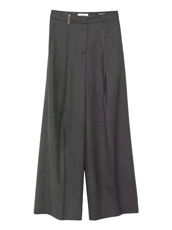Peserico Pleated Wide-leg Trousers - Grey