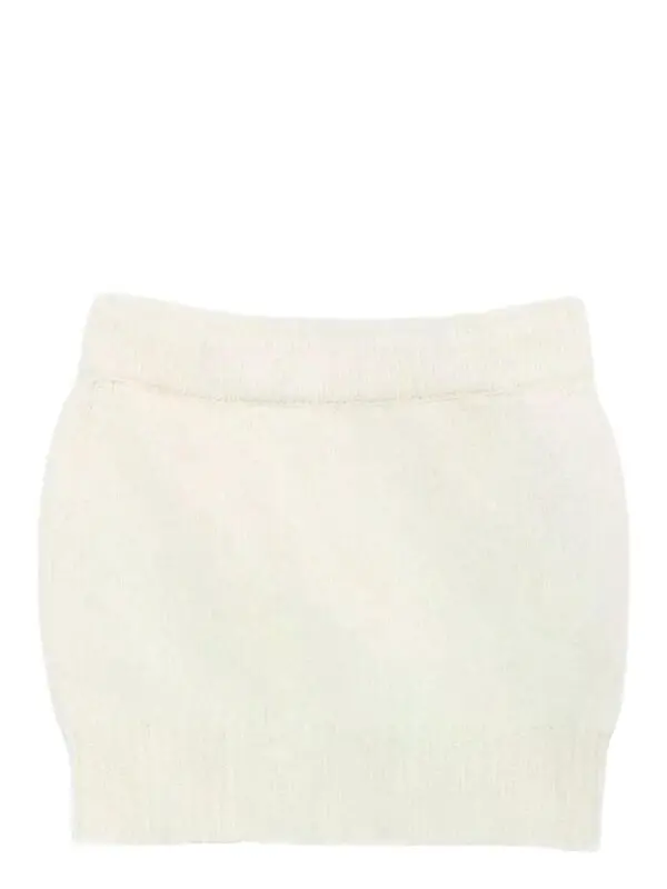 Malo Aran Ribbed-knit Mini Skirt - White