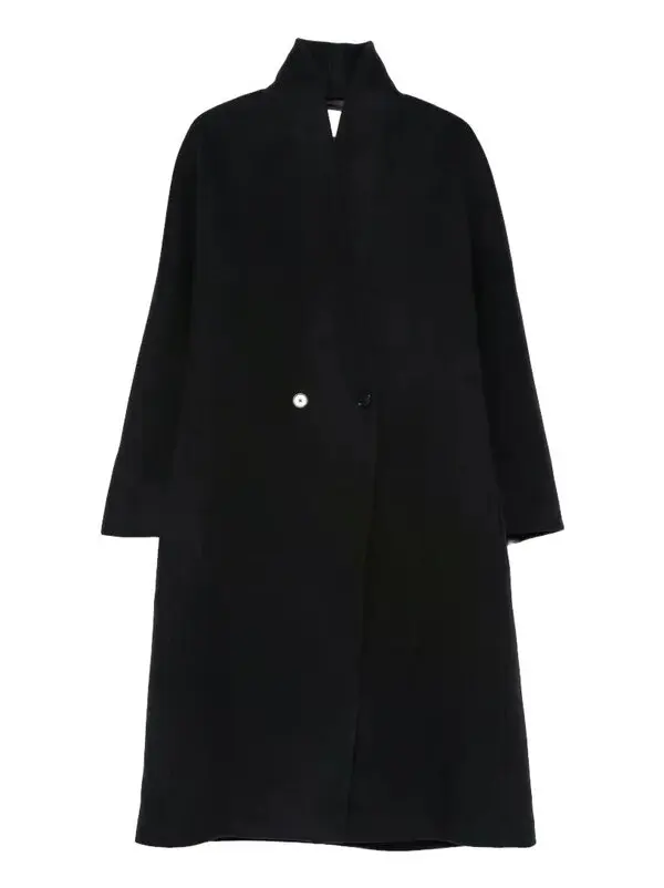 Christian Wijnants Button-fastening High-neck Coat - Blue