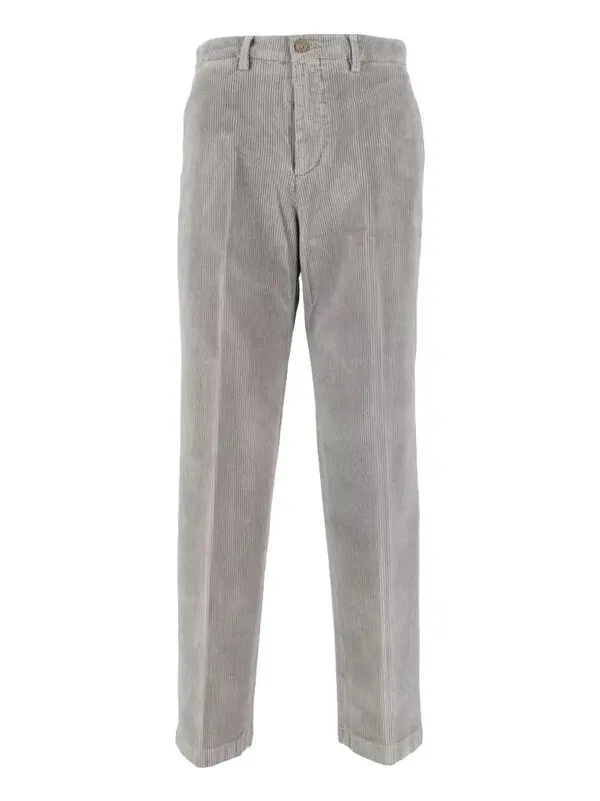 BRIGLIA 1949 Corduroy Belt-loops Trousers - Grey