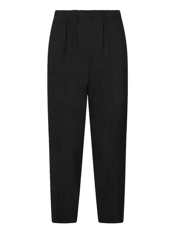 Antonelli Firenze Elasticated-waistband Turned-up-hem Trousers - Black