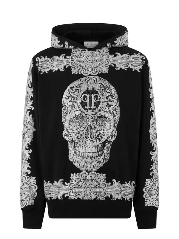 Philipp Plein Baroque Skull Hoodie - Black
