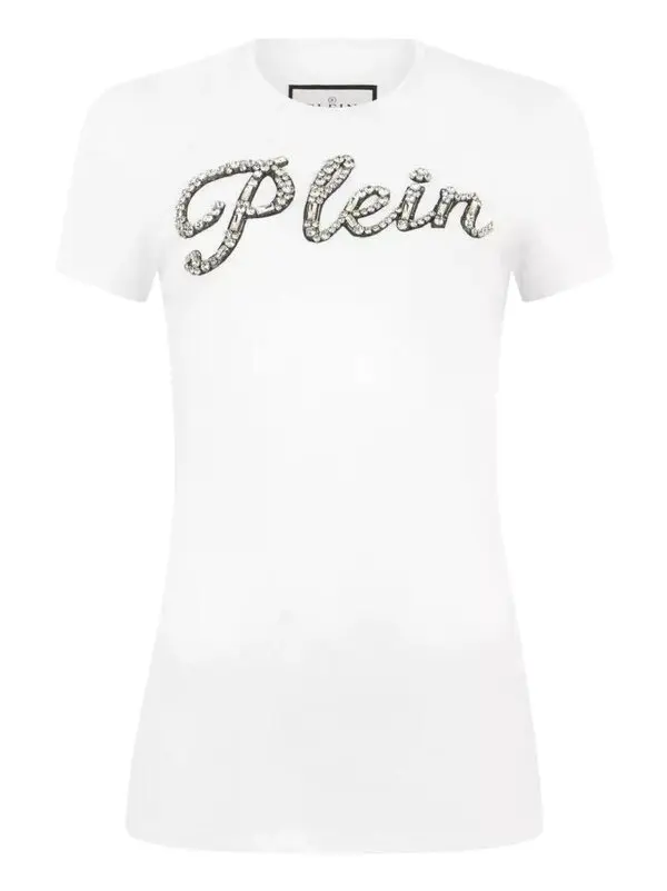 Philipp Plein Crystal-embellished Logo-patch T-shirt - Snow