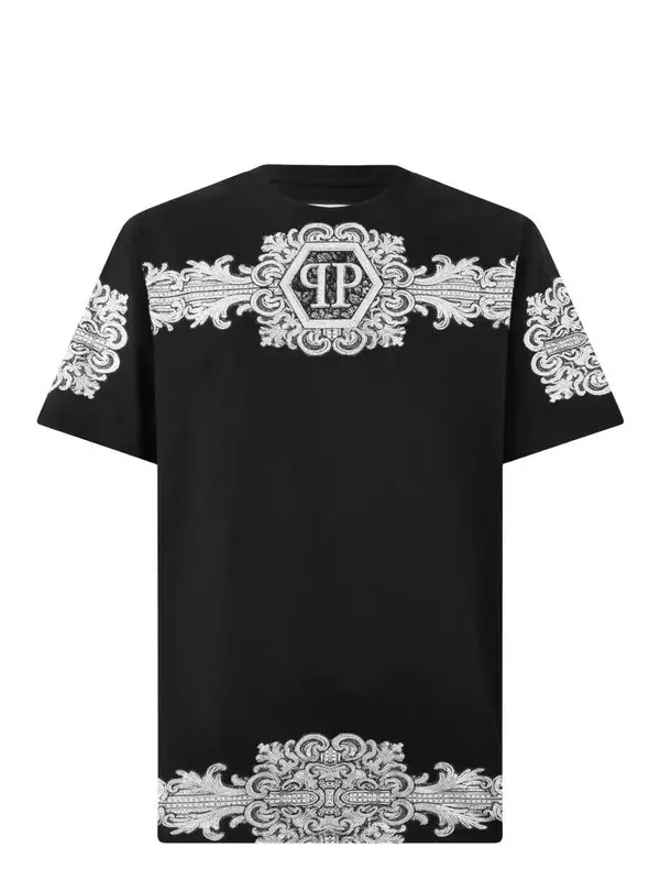 Philipp Plein Baroque Rhinestone-embellished T-shirt - Black