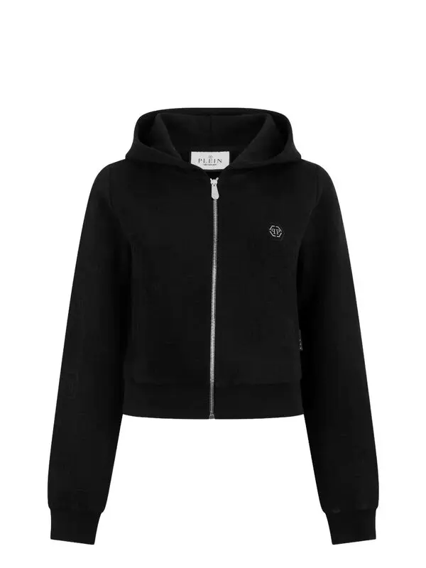 Philipp Plein Logo-patch Zip-up Hoodie - Black